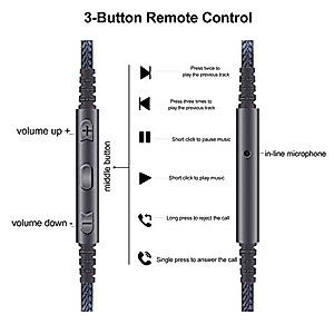 NewFantasia 3.5mm to 2.5mm Male Audio Cable for JBL Tune 710BT, 600BTNC, Live 660NC, 460NC, E45BT E55BT E65BTNC Headphone, Remote Volume Control Mic for iPhone
