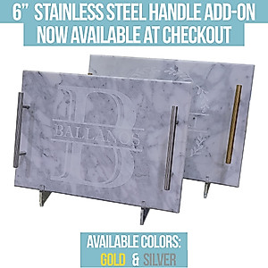 Brew City Engraving - Personalized Custom Engraved Marble Stone Charcuterie Serving & Pastry Board/Tray - Black, White or Tan