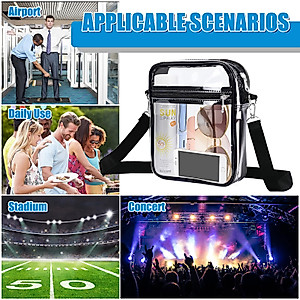 AURUZA Clear Crossbody Bag,Clear Bag for Women with Adjustable Strap,Clear Purse Stadium Approved for Concerts Festivals