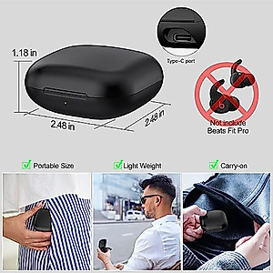 Wireless Charging Case for Beats Fit Pro, Replacement Charger Case for Beats Fit Pro Charging Case with Bluetooth Pairing, Support Wireless & Wired Charging (Earbuds Not Included)