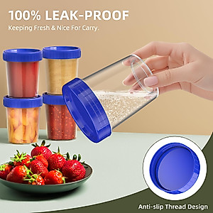 [10 Pack] 4oz Salad Dressing Container to Go - Small Containers with Lids Leakproof Condiment Containers with Screw Lids Reusable Stackable Plastic Dip Sauce Containers