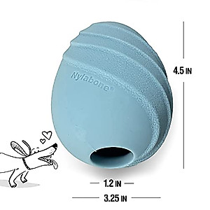 Nylabone Eggi Interactive Fillable Dog Chew Toy - Lightweight Bouncy Floatable Dog Treat Toy for Creative Play & Dog Exercise, Blue, Large/Giant - Up to 50 lbs. (1 Count)