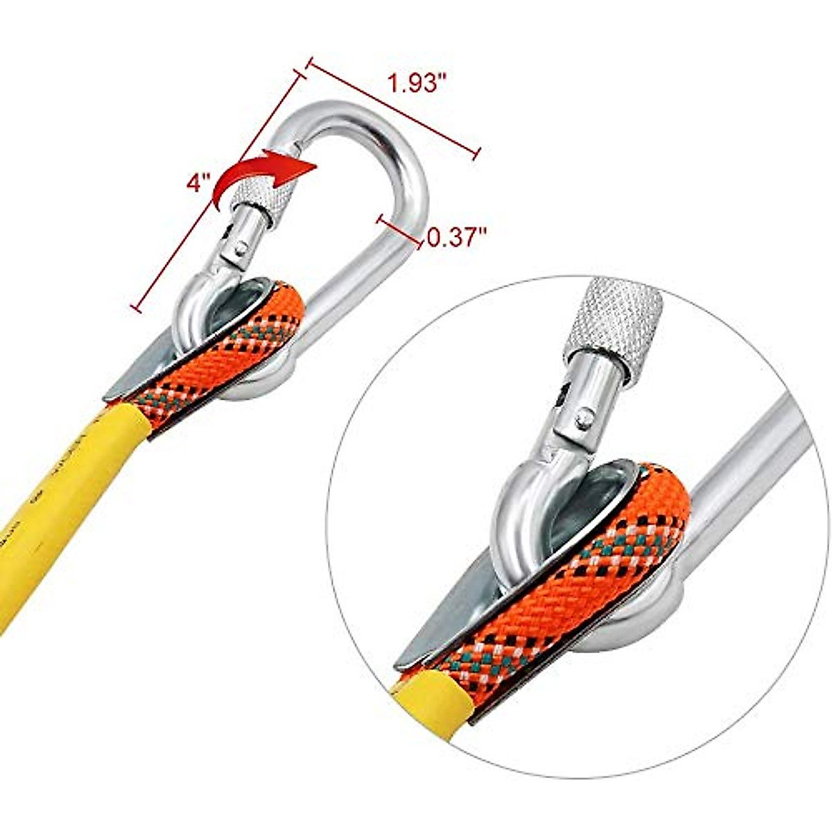 X XBEN Outdoor Climbing Rope 10M(32ft) 20M(64ft) 30M (96ft) 50M(160ft) Rock Climbing Rope, Escape Rope Ice Climbing Equipment Fire Rescue Parachute Rope (32 Foot) - Orange