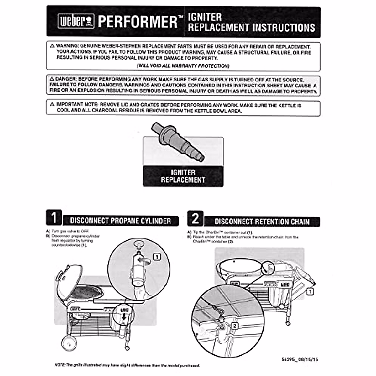 Weber Performer Replacement Gas Grill Igniter Kit 10470