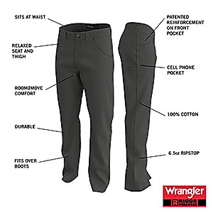 Wrangler Riggs Workwear mens Technician Pants, Charcoal, 34W x 30L US