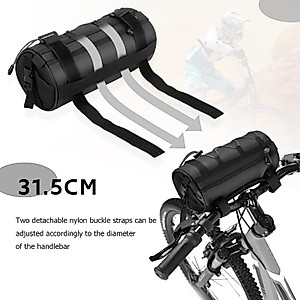 SHINEHOME Bike Handlebar Bag Bike Bags for Bicycles Bike Frame Bag Scooter Bag Bike Storage Bag With Waterproof Zipper Large Capacity Shoulder Bag for Mountain Road Bike Accessories (Black)