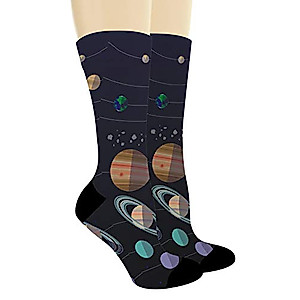 Galaxy Gifts Planet Sock Space Related Gifts for Astronomers Space Socks 1-Pair Novelty Crew Socks