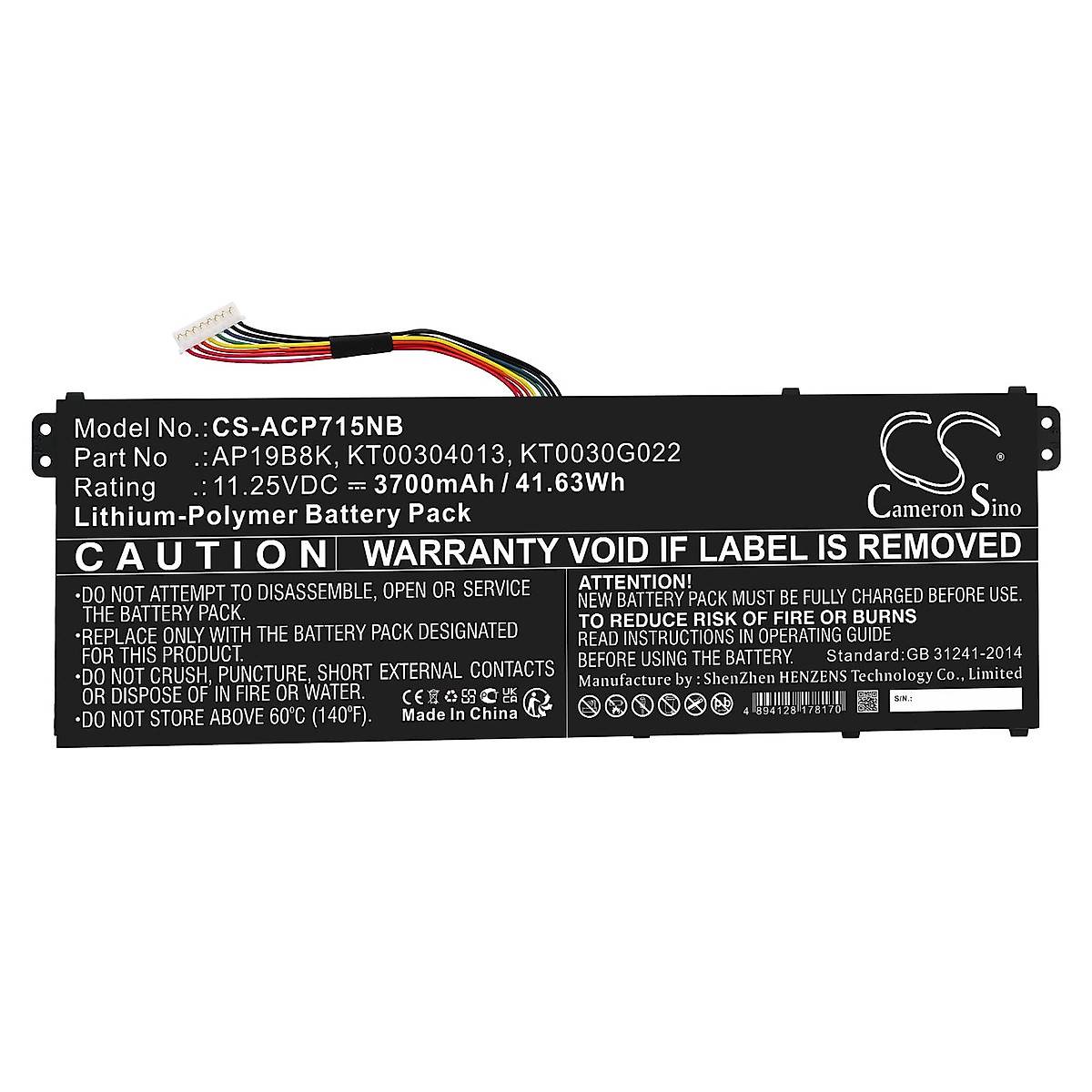 Qigenia Replacement Battery for A A314-22-R689 3 A315-23-R2X1 Swift 3 SF314-58-57E5 3 A315-23-R3QJ 3 A315-23-R11P 5 A514-54-58VB 5 A515-56-54U1,AP19B8K KT00304013 KT0030G022 Battery (3700mAh/11.25V)