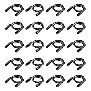 20 Pack 6.5FT 3-Pin Signal XLR Connection DMX Cable Stage Light Wire for Moving Head Light Par Light