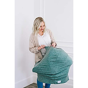 Baby Car Seat Cover Canopy and Nursing Cover Multi-Use Stretchy 5 in 1 Gift "Juniper" by Copper Pearl