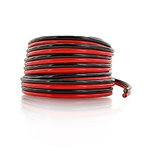GS Power Flexible 10 AWG (American Wire Gauge) 50 Feet Stranded Oxygen Free Copper Red/Black Bonded Zip Cord Cable for Car Audio Stereo Amplifier 12Volt Automotive Harness LED Light Wiring