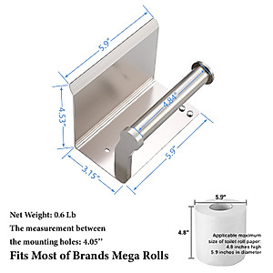 Homely Trove Toilet Paper Holder with Shelf - 3M Self Adhesive Tissue Towel Dispenser or Wall Mounted Toilet Paper Roll Holder - Rustproof Bathroom Phone Holder Tissue Holder Brushed Nickel