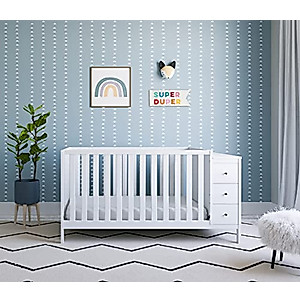 STORKCRAFT Malibu Customizable Convertible Crib (White) – GREENGUARD Gold Certified, Crib with Storage Drawers, Converts to Toddler Bed, Fits Standard Full-Size Crib Mattress