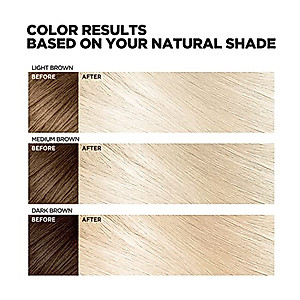 L’Oreal Paris Feria Hyper Platinum Hair Bleach, Lifts Up To 8 Levels, Includes Anti Brass Purple Conditioner, Hyper Platinum Blonde Hair Dye Kit, Pack of 2