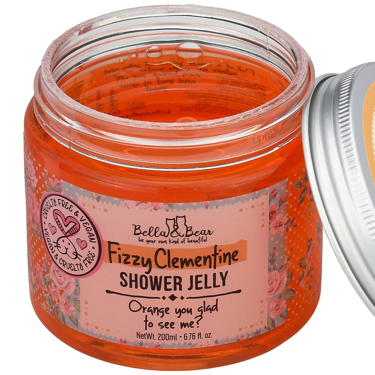 Bella & Bear Fizzy Clementine Shower Jelly, Vegan, Cruelty Free, Teen Girl Gifts 6.7oz