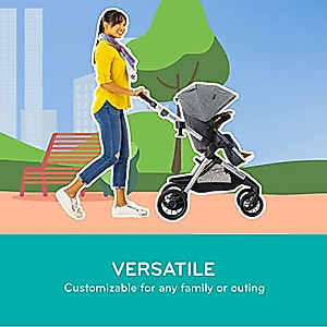 Evenflo Pivot Xpand Modular Stroller, Baby Stroller, Converts to Double Stroller, 4 Modes, Durable Construction, Extra-Large Storage Basket, Compact Folding Design, 55-lb Capacity, Percheron Gray