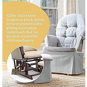 Glider Skirt, Universal Fit Safety Skirt for Glider Chair and Ottoman for Nursery, Baby Proofing Pinch Guard, Glider Chair and Ottoman Sold Separately, Lunar Grey Color