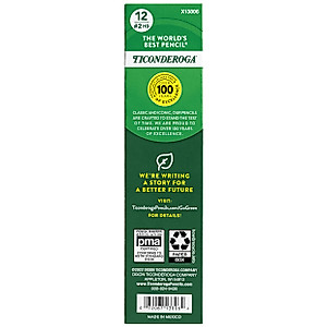 Ticonderoga Pencils, Pre-Sharpened, #2 Soft Lead, Yellow Barrel, Box Of 12