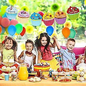 Birthday Cupcakes Cutouts Classroom Bulletin Board Cutouts Chart Decorations with Glue Point Dots for Classroom Bulletin Board School Birthday Party Accent Calendars, 9.6 x 11.6 Inch