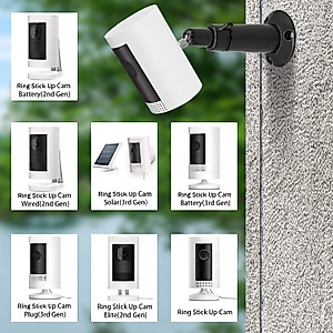 (Metal 2 Pack) 360 Degrees Adjustable Security Wall Mount for Ring Stick Up Cam/Ring Indoor Cam/Wyze Cam/Eufy Cam/Arlo Cameras, Fits All Cameras with Standard 1/4 Threaded Holes-Black