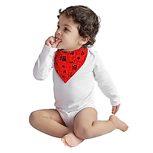 Augenstern Cotton Baby Bibs Chinese New Year Good Fortune Baby Bandana Drool Bibs Teething Food Bib