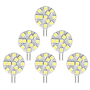 Dream lighting LED 12Volt G4 Replacement Bulb / JC10 for RV Automotive Boat Interior Dome Light Under Cabinet Light—Bi-Pin, Dimmable Pure White Light, Pack of 6