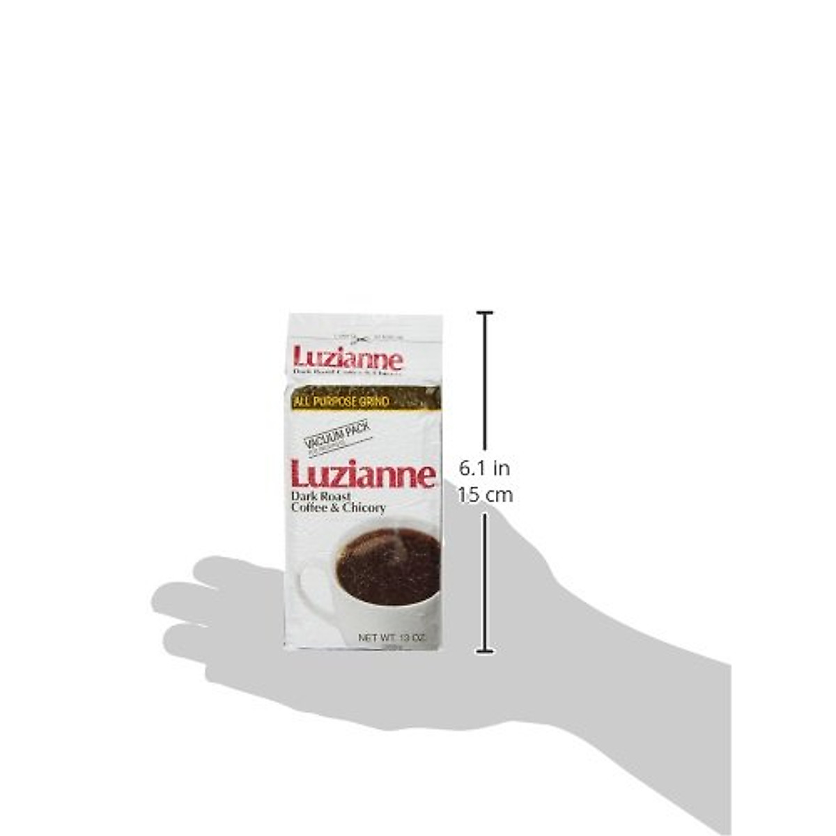 Luzianne Coffee & Chicory, Dark Roast, 13 Ounce Bag (Pack of 4)