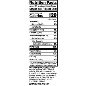 Dymatize ISO100 Hydrolyzed Protein Powder, 100% Whey Isolate Protein, 25g of Protein, 5.5g BCAAs, Gluten Free, Fast Absorbing, Easy Digesting, Cookies and Cream, 20 Servings