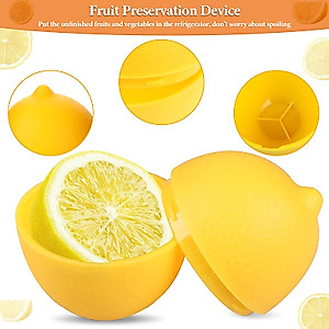 OBANGONG 4 PCS Fruit Vegetable Shaped Savers Onion Storage Containers for Fridge,Lemon,Avocado Tomato Savers Keeper Reusable Refrigerator Storage Box Avocado Keeper for Food Fresh-Keeping