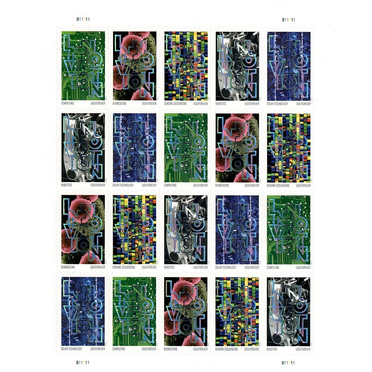 Innovation 2021 USPS Forever Stamps Postage 1 Sheet 20 Stamps First-Class Letter Mail Self-Adhesive Self-Stick