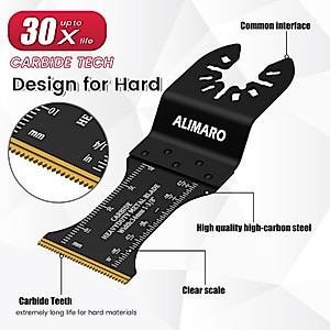 5PCS Carbide Oscillating Multitool Blades, Oscillating Saw Blade for Hardened Metal, Nails, Bolts, Screws, Multi Tool Blade Kits Universal Quick Release Fit Dewalt Milwaukee Rockwell and Bosch