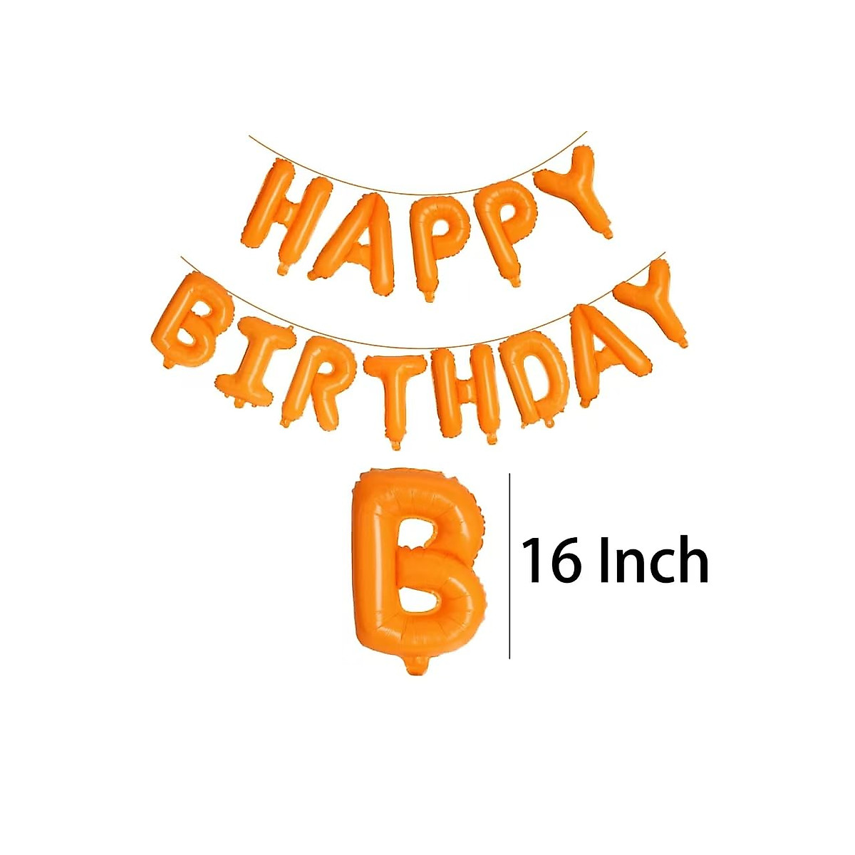 Orange Birthday Balloon 16inch Happy Birthday Party Decorations Foil Balloons for Birthday Party Supplies