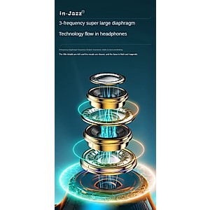 Ningchongfine HiFi Lossless Sound Jack Sports Ceramic Headphones, 360 Degree Surround Sound Wired Headphones, 8 Core Sound HiFi Lossless Sound Earphones, Zero Noise (Ceramic Black)