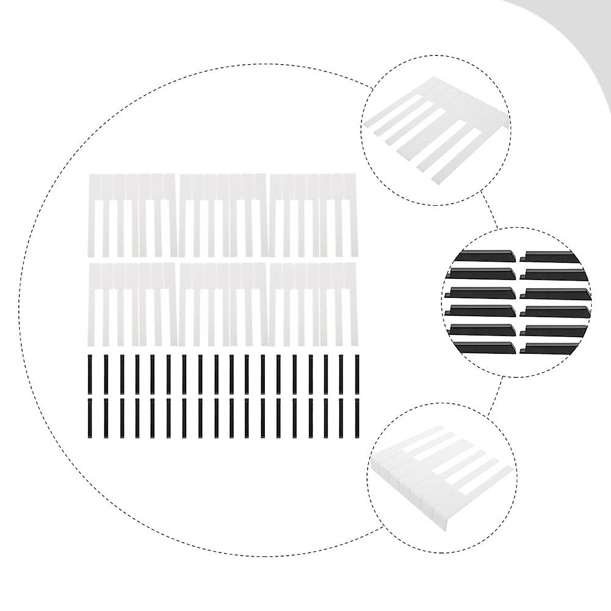 Piano Parts General Musical Instrument Accessories 88Pcs Practical Piano Keytops Piano Replacing Keys Piano Supplies for Musician Replacement Piano Key Keyboard Instrument Accessories Parts