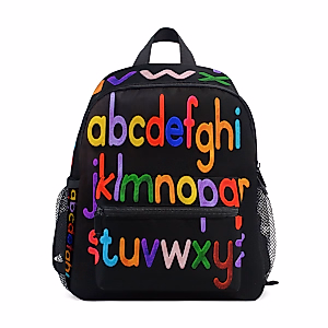 ODAWA Colorful Alphabet Kids Backpack, Toddler Schoolbag Preschool Bag Travel Backpack for Little Boy Girl