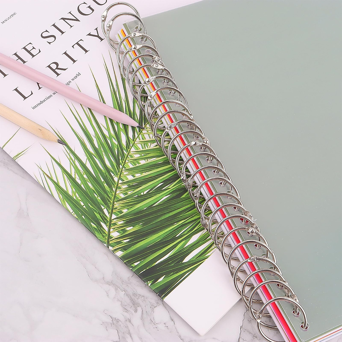 Loose Leaf Binder Rings 1-Inch（100 Pack） Office Book Rings, Nickel Plated Steel Binder Rings, Key Rings, Metal Book Rings, for School，Sliver