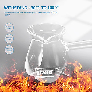 Operitacx 1pc Side Handle Coffee Maker Organic Coffee Decaf Espresso Ground Chocolate Heater Butter Melt Pot Coffee Pot Blueberries Organic Pans Boiler Household Pot Glass Arab Milk Foam Cup