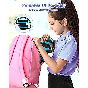 Kids Bluetooth Headphones, Colorful Wireless Over Ear Headset with LED Lights, Built-in Mic, 45H Playtime, 85dB/94dB Volume Limited Headphones for Boys Girls iPad Tablet School Airplane (Blue)