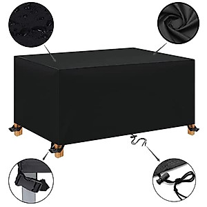 Patio Furniture Covers Waterproof Outdoor 600D Oxford Fabric Patio Table Covers Rectangle Couch Cover Weatherproof Furniture Covering for Deck Lawn and Backyard 70"L x 52"W x 40"H//175x130x100cm