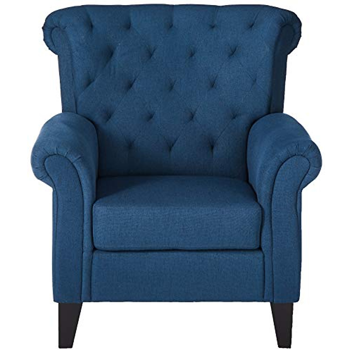 Christopher Knight Home Merritt Fabric Tufted Chair, Dark Blue Dimensions: 37.00”D x 35.25”W x 38.00”H