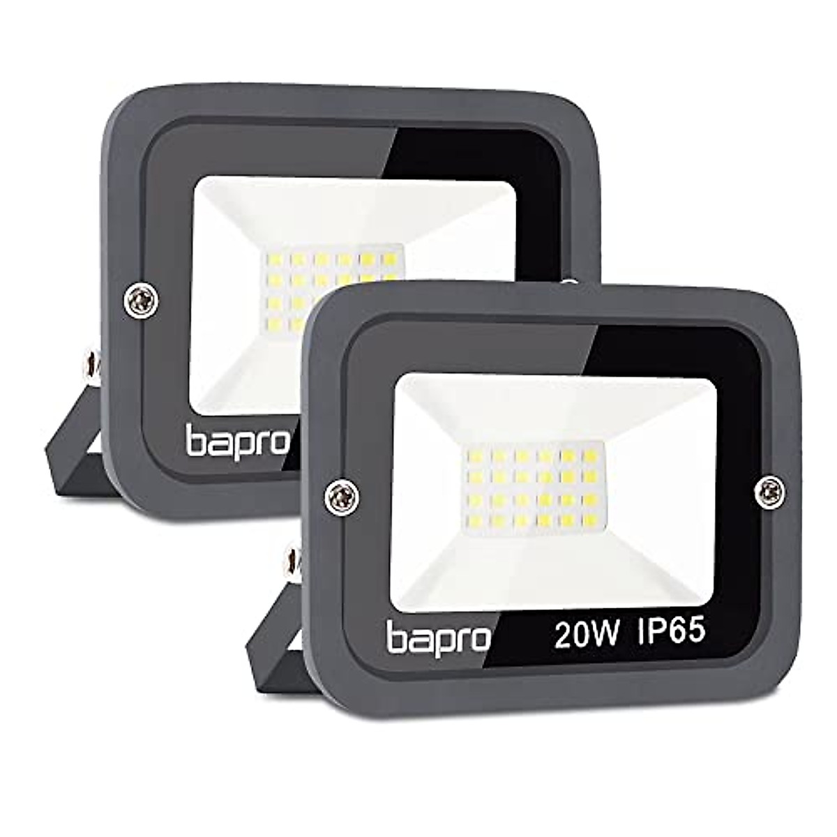Paideste 2 Pack 20W LED Flood Light Outdoor, 2000LM LED Work Light, IP65 Waterproof Outside Floodlight 6000K Daylight White Super Bright Security Light Fixture for Backyard, Garden, Garage, Playground