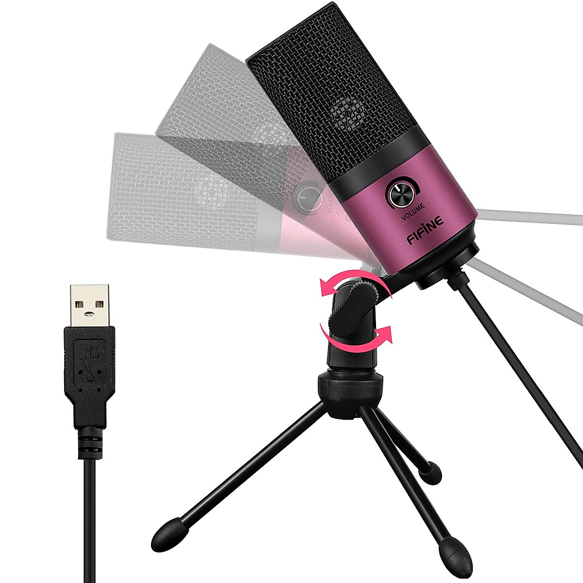 FIFINE USB Podcast Condenser Microphone Recording On Laptop, No Need Sound Card Interface and Phantom Power-K669