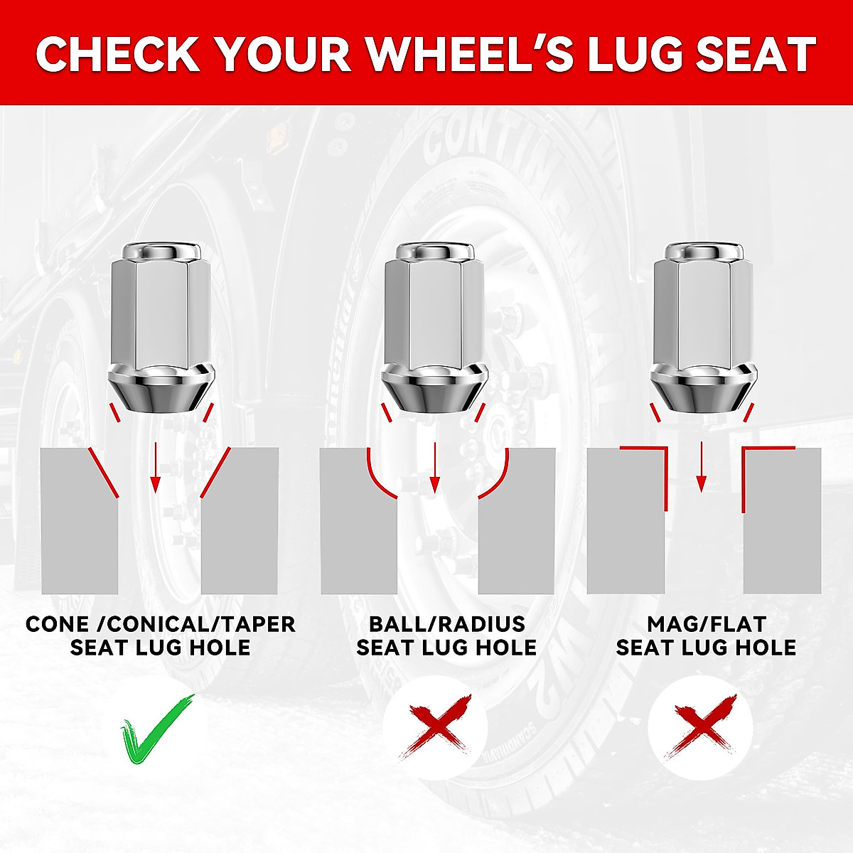 EZISOE 20PCS Chrome Lug Nuts 1/2 x 20, Wheel Lug Nuts Closed Bulge Acorn Spline 1.38" Tall 19mm Hex Aftermarket Tuner for Bronco Mustang Ranger YJ TJ KJ KK ZJ WJ WK XK MJ XJ