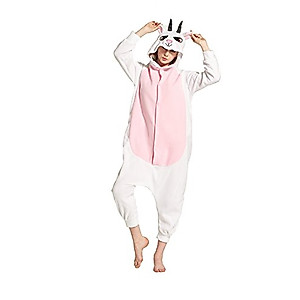 MizHome Halloween Costume Goat Hooded Pajamas Kigurumi Cosplay Goat L