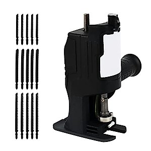 WMLBK Cordless Saw Drill Attachment, Portable Reciprocating Saw Attachment Adapter Jig Saw Attachment with 15pcs Blades for Metal Wood Cutting