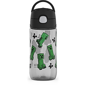 THERMOS FUNTAINER 16 Ounce Plastic Hydration Bottle with Spout, Minecraft
