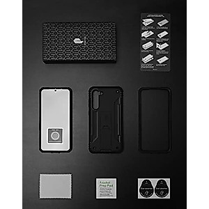 Poetic Revolution Series Case for Samsung Galaxy S23 5G 6.2" (2023), Built-in Screen Protector Work with Fingerprint ID, Full Body Rugged Shockproof Protective Cover Case with Kickstand, Black