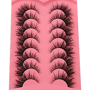 Mink Lashes Fluffy Fairy Cat Eye Lashes Wispy False Eyelashes Pack 18MM Natural False Lashes that Look Like Extensions 8 Pairs by Ruairie