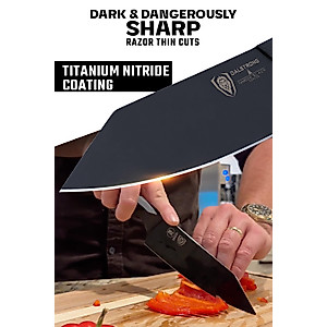 Dalstrong Chef Knife - 6 inch - Shadow Black Series - Black Titanium Nitride Coated - Razor Sharp Kitchen Knife - High Carbon 7CR17MOV-X Vacuum Treated Steel - Sheath - Chef's Knife - NSF Certified
