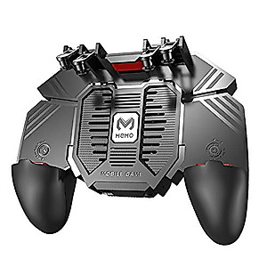 Newseego PUBG Mobile Game Controller, [Upgrade] 6 Finger Trigger Phone Controller Gamepad with Cooling Gamepad for Shooter Sensitive Aim Trigger for Android & iOS for Knives Out/Rules of Survival